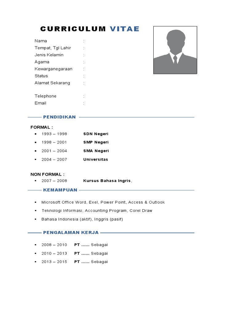03 Contoh CV Template A1 | PDF