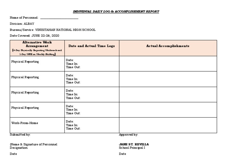 Accomplishment Report Template | PDF