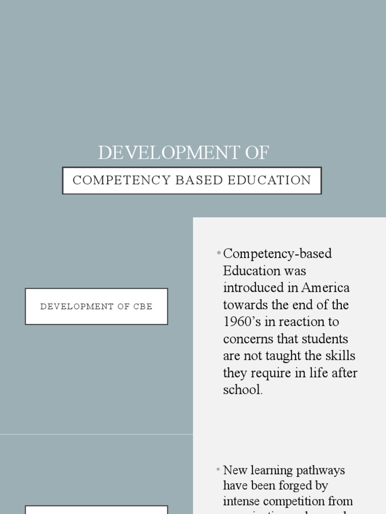 Development of Compentency Based Education2 | PDF | Learning | Behavior Modification