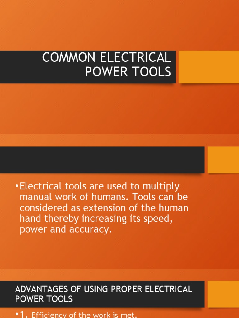 Common Electrical Power Tools | PDF | Technology & Engineering