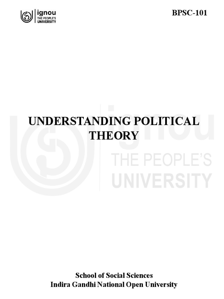 Understanding Political Theory: BPSC-101 | PDF | Political Philosophy ...