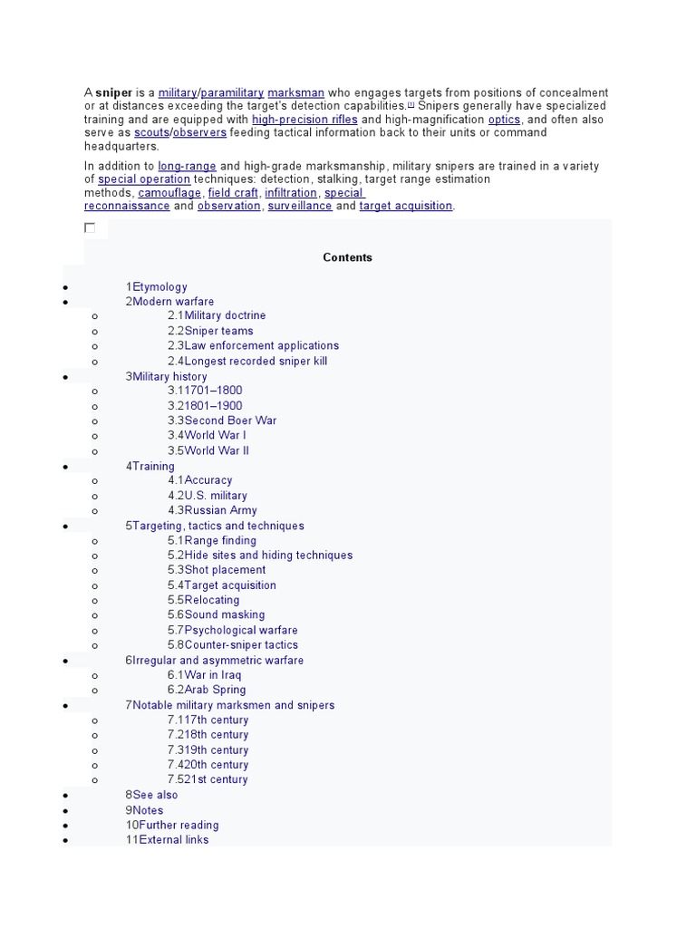 Sniper | PDF | Sniper | International Security