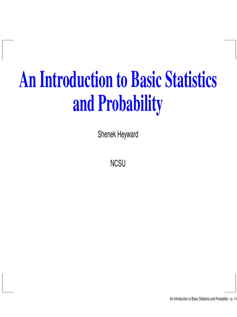 An Introduction To Basic Statistics and Probability PDF | PDF | Finance ...