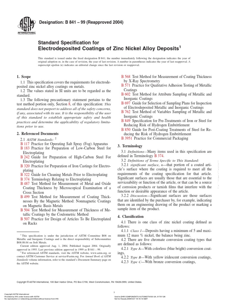 Astm B 841 | PDF | Industrial Processes | Materials
