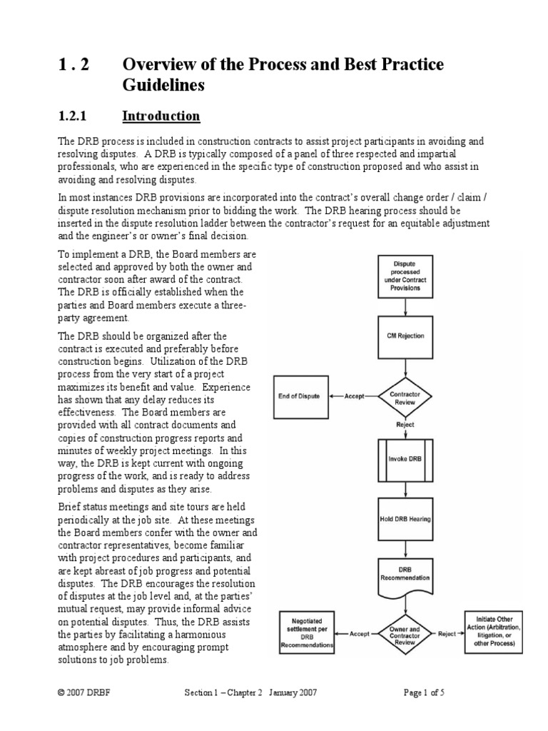 1 - 2 Overview of The Process and Best Practice Guidelines: © 2007 DRBF ...