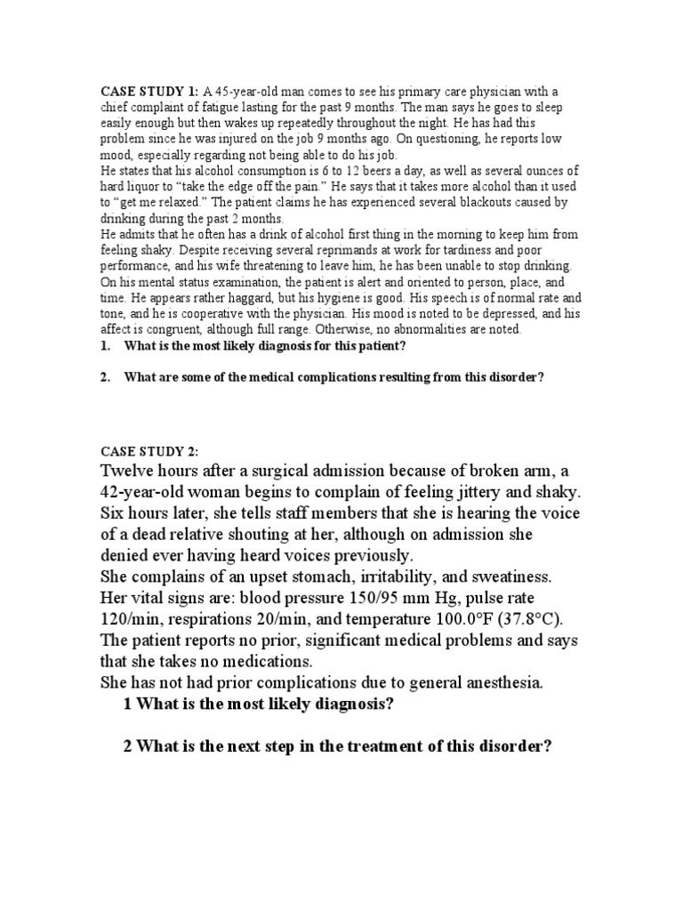 Group Work Case Study Problems-1 | PDF | Depression (Mood) | Psychiatry