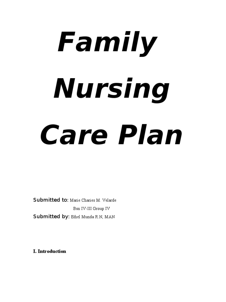Family Nursing Care Plan: Submitted To: Submitted by | PDF | Family ...