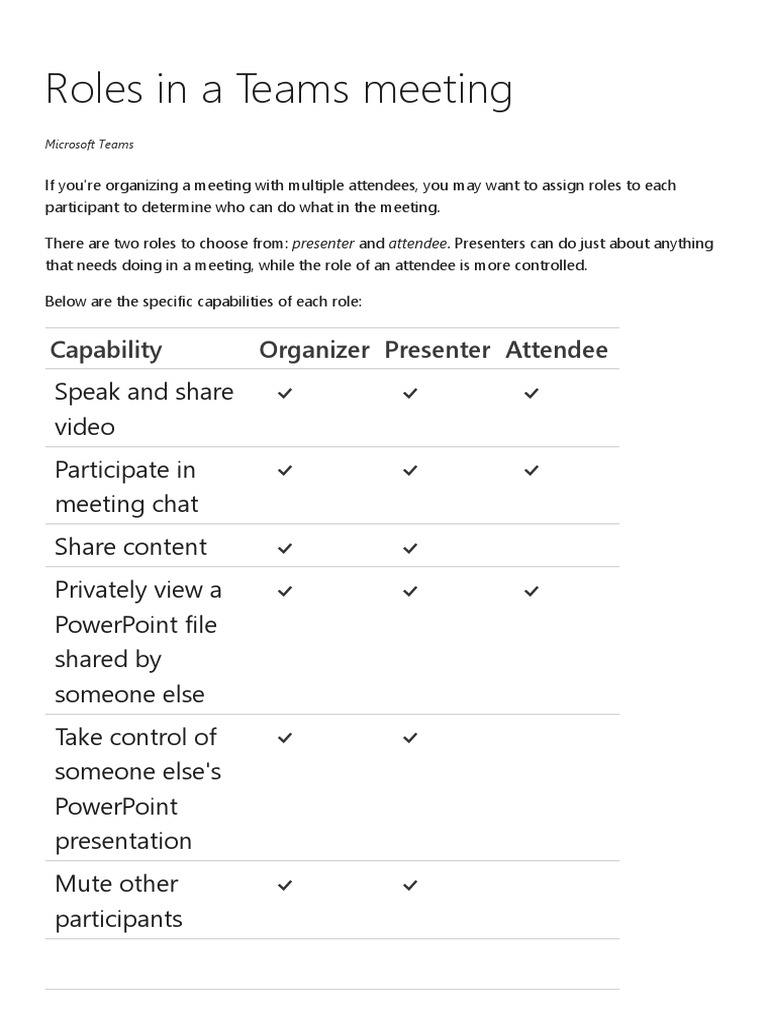 Assigning Roles in Microsoft Teams Meetings: Understanding Presenter vs ...