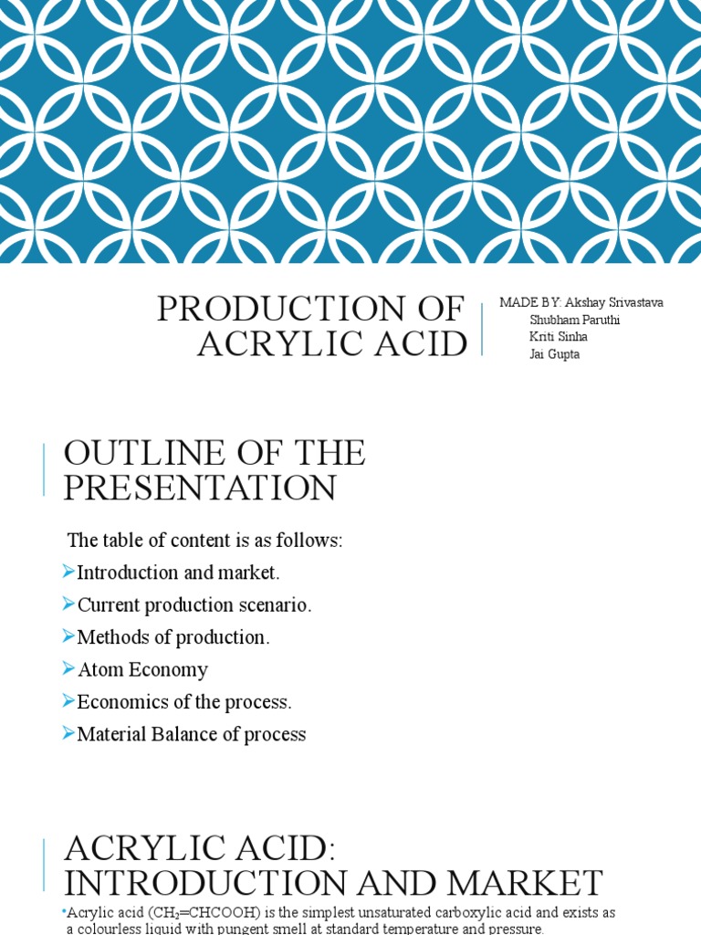 Acrylic Acid Production Methods Overview | PDF | Catalysis | Chemical ...