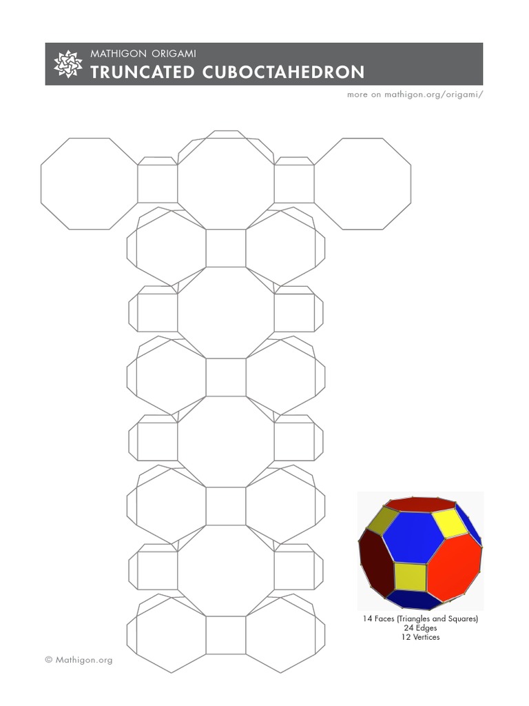 Truncated Cuboctahedron Origami Guide | PDF