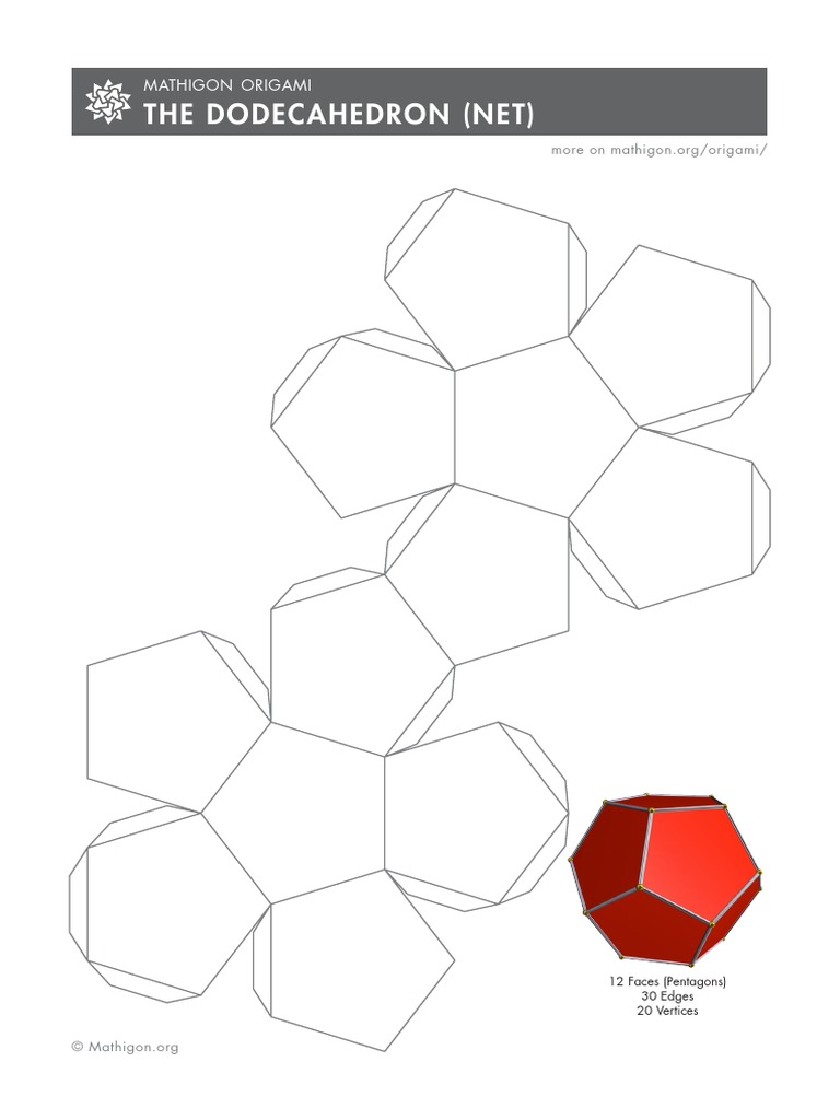 Dodecahedron Net for Origami | PDF