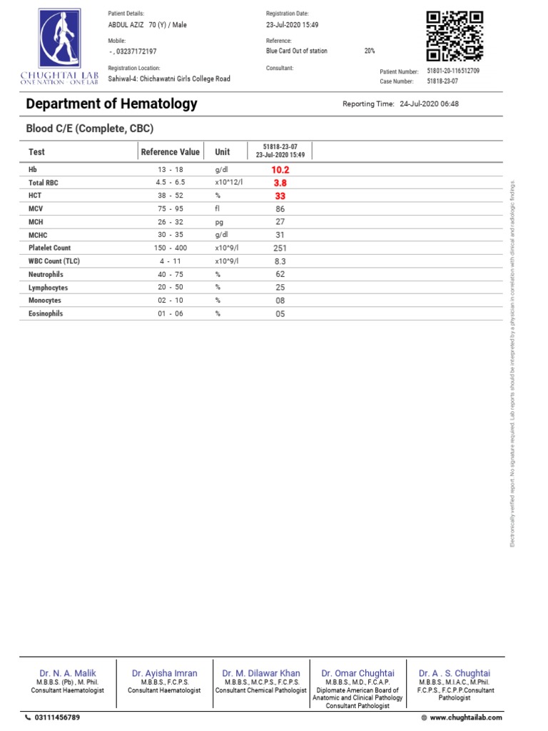 Department of Hematology: Blood C/E (Complete, CBC) | PDF | Pathology ...