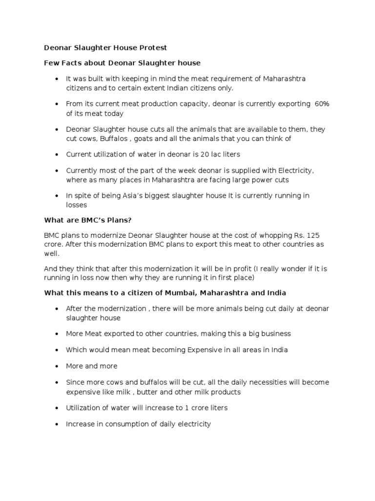 Deonar Slaughterhouse Protest Insights | PDF | Animal Slaughter ...