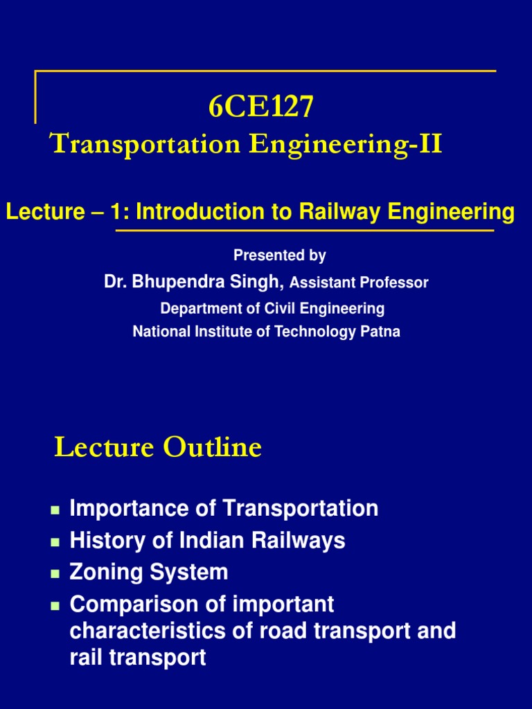 Introduction to Railway Engineering | PDF | Rail Transport | Train