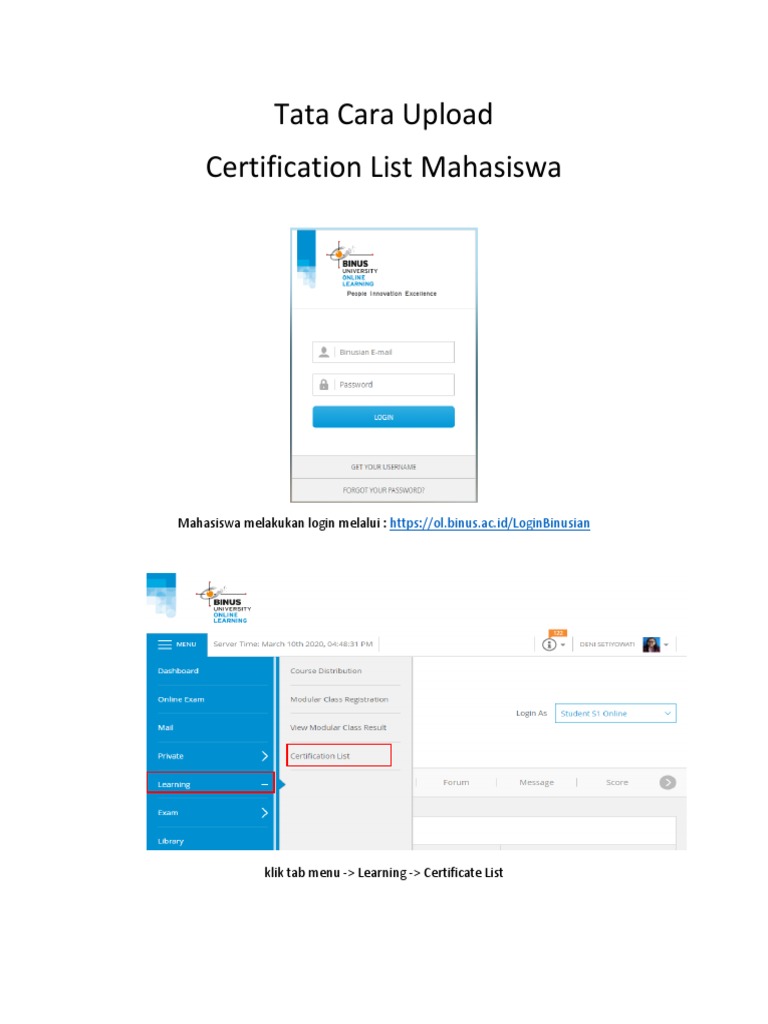 Tata Cara Upload Certification 2020 | PDF | Komputer