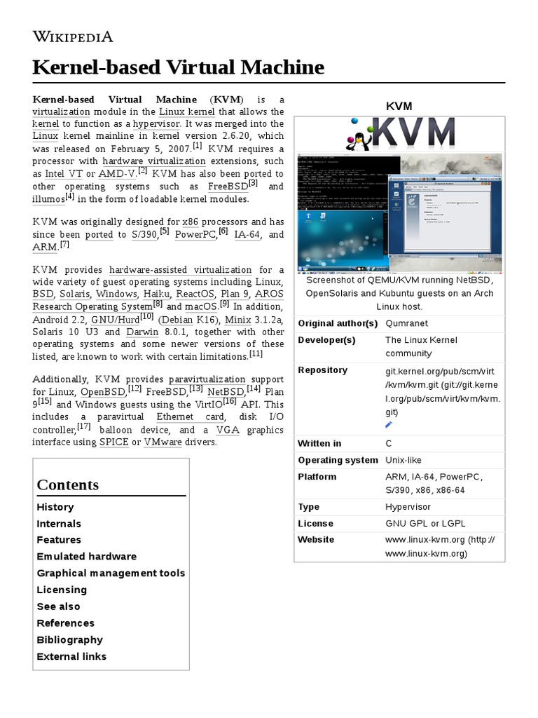 Kernel-Based Virtual Machine (KVM) Is A | PDF | Operating System Technology | Computer Hardware