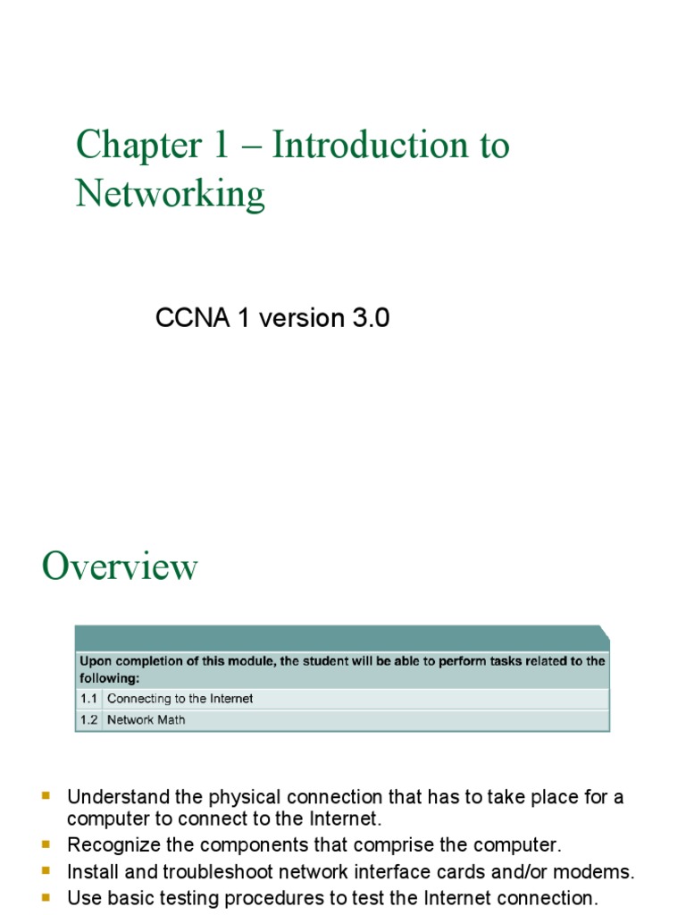 Ccna1 Mod1 IntroToNetworking | PDF | Ip Address | Network Interface Controller