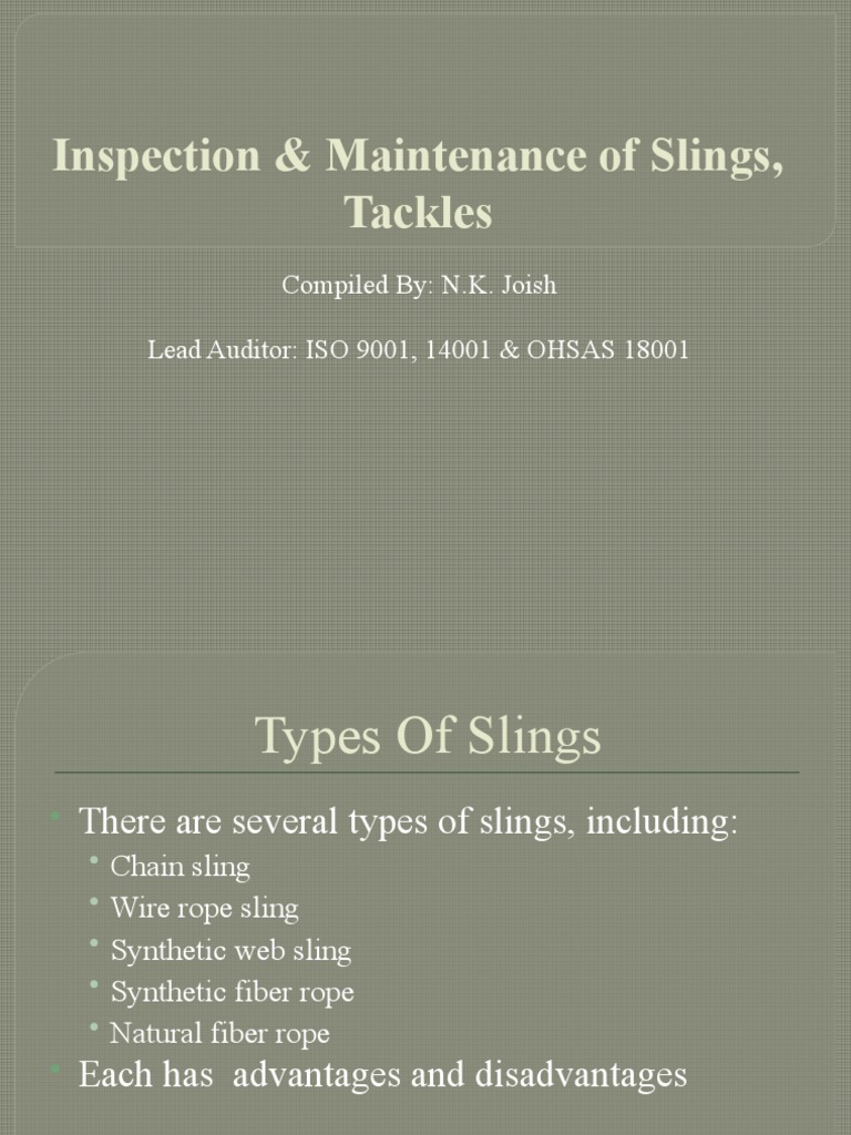 Inspection & Maintenance of Slings | PDF | Rope | Wire
