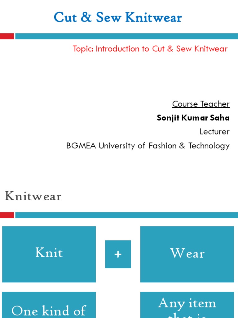 Chapter - 1 - Introduction To Knitwear | PDF | Knitting | Sewing