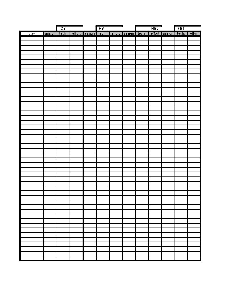 Football Grade Sheets | PDF