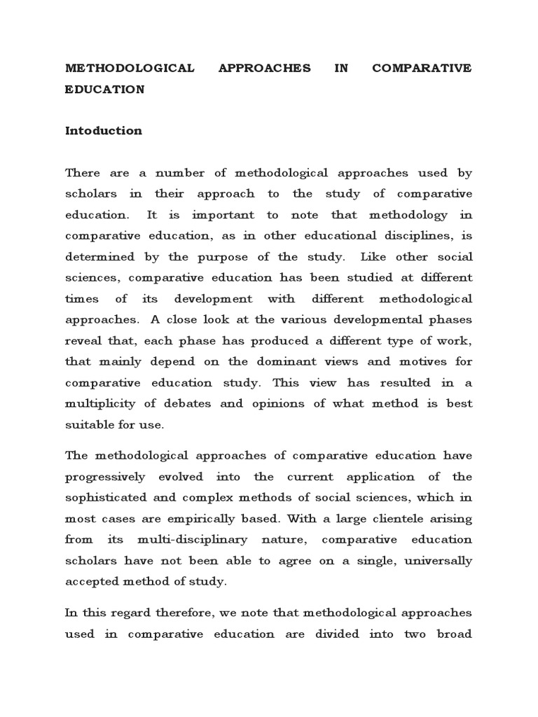 Methodological Approaches in Comparative Education | PDF | Statistics | Scientific Method