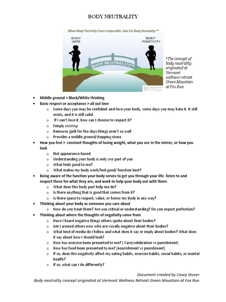 Body Neutrality | PDF | Psychology | Behavioural Sciences