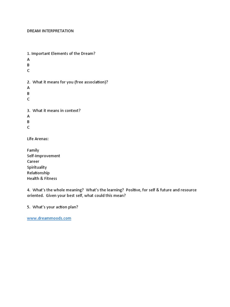 Dream Interpretation Guide | PDF