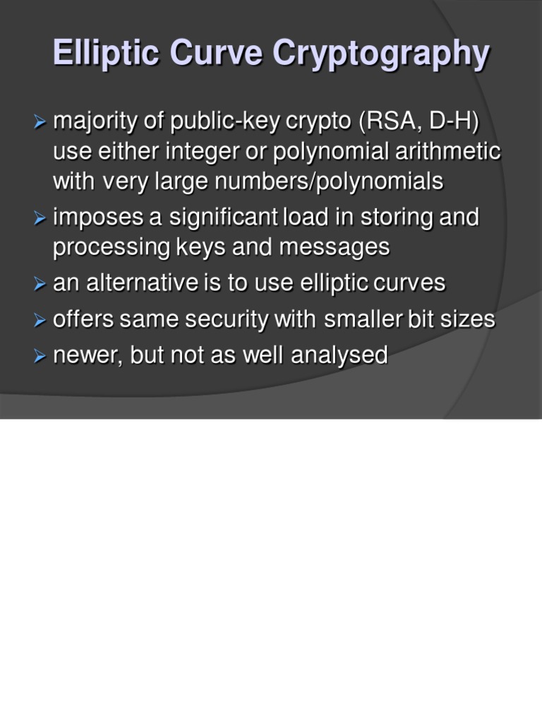 EllipticCurveCryptography Handout | PDF | Key (Cryptography) | Field ...