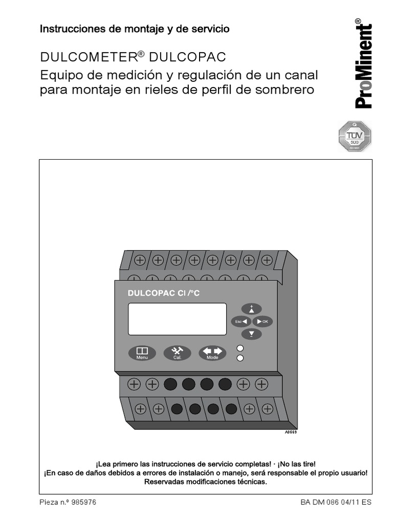 Manual Dulcometer DulcoPac | PDF | Medición | Sensor