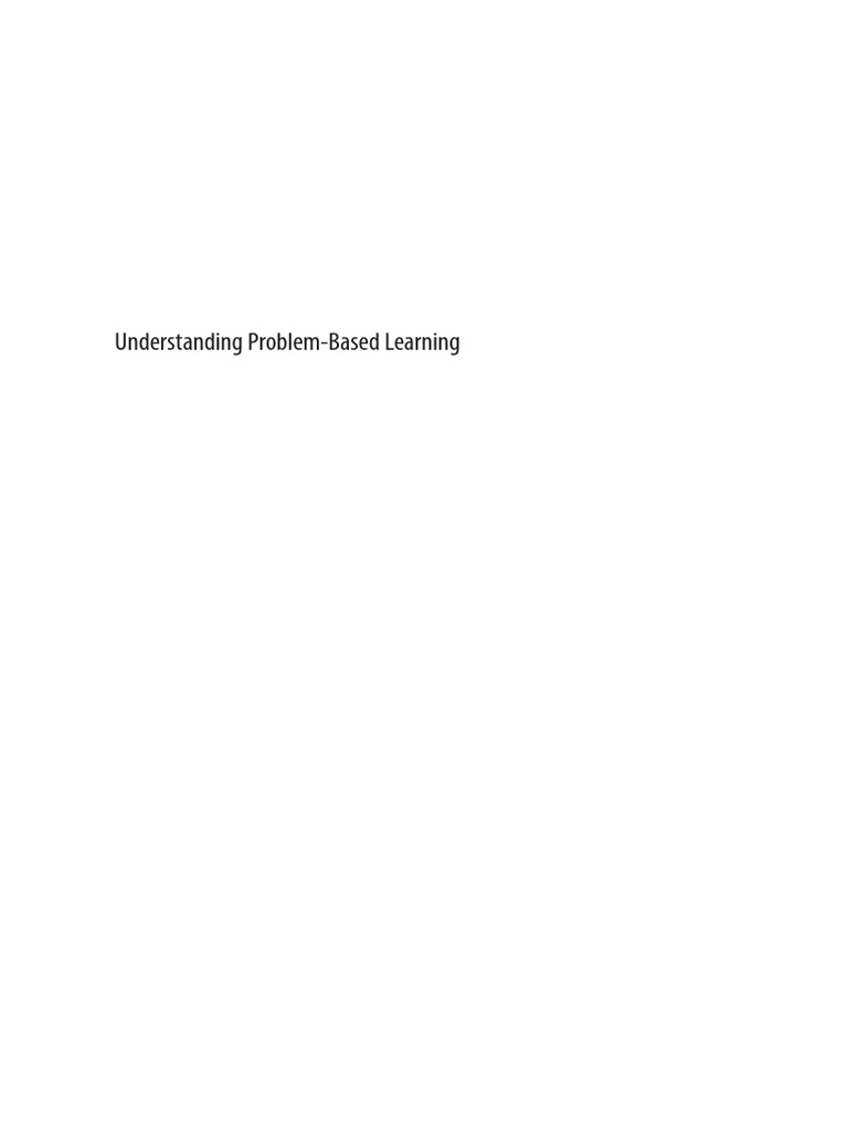 Understanding Problem Based Learning 2006 PDF | PDF | Knowledge | Tacit Knowledge