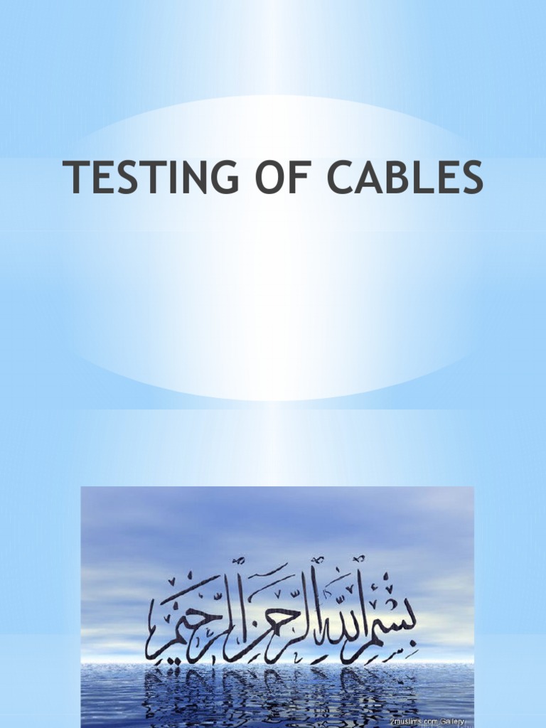 Testing of Cables | PDF | Electrical Resistivity And Conductivity ...