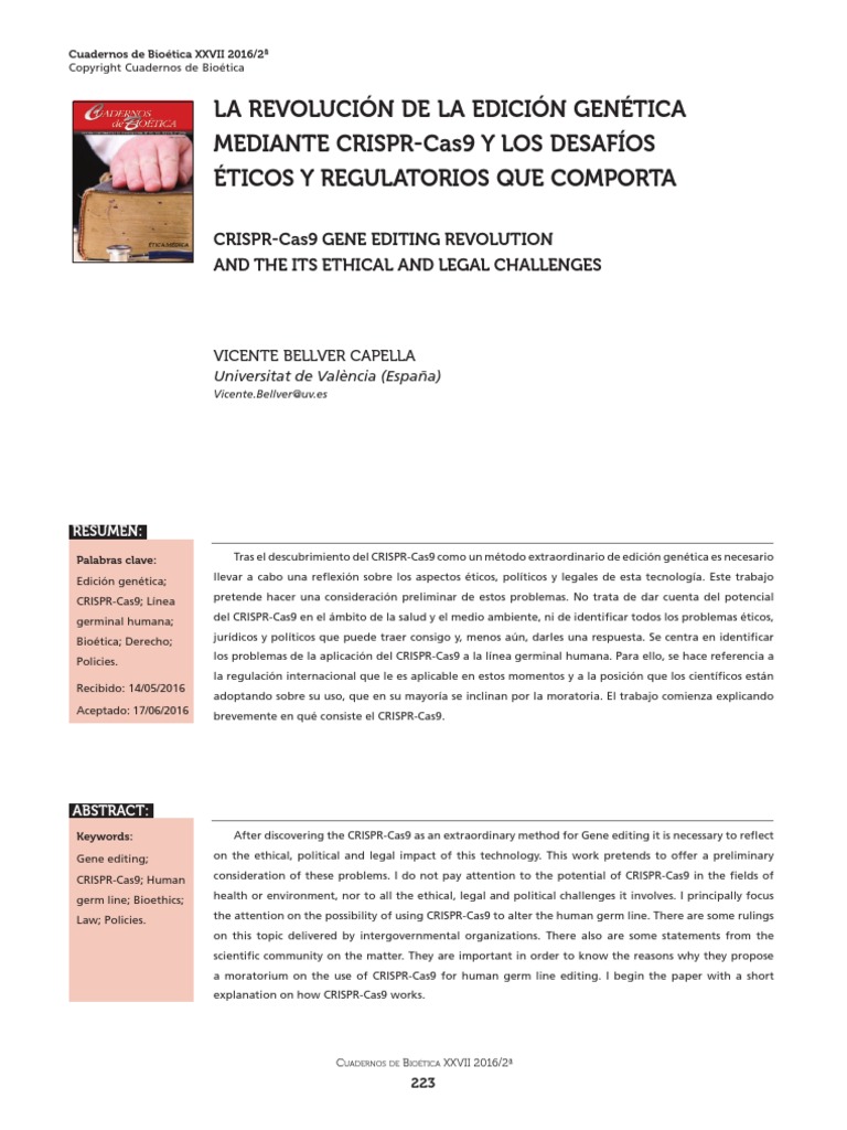 Crispr Cas9 Gene Editing Revolution Pdf Adn Genética