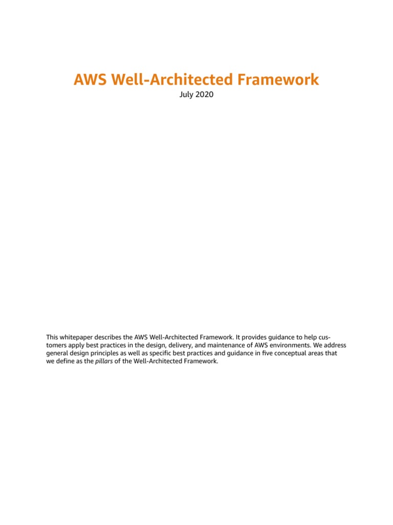 AWS Well-Architected Framework | PDF | Amazon Web Services | Cloud ...