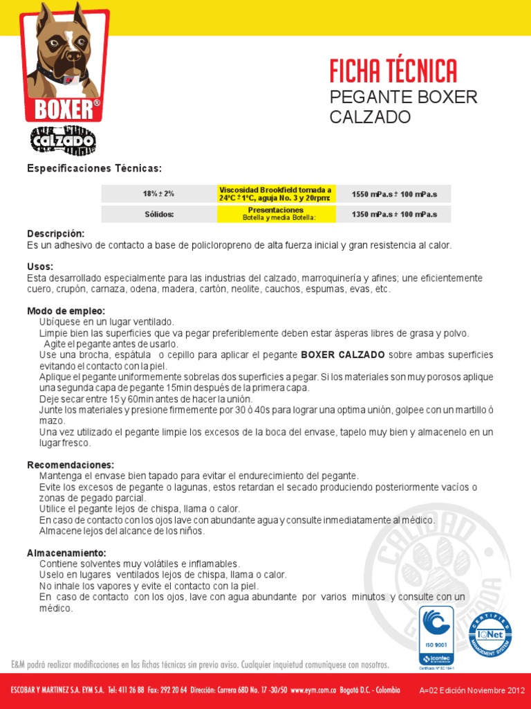 Fichastecnicas Boxer | PDF | Química | Materiales