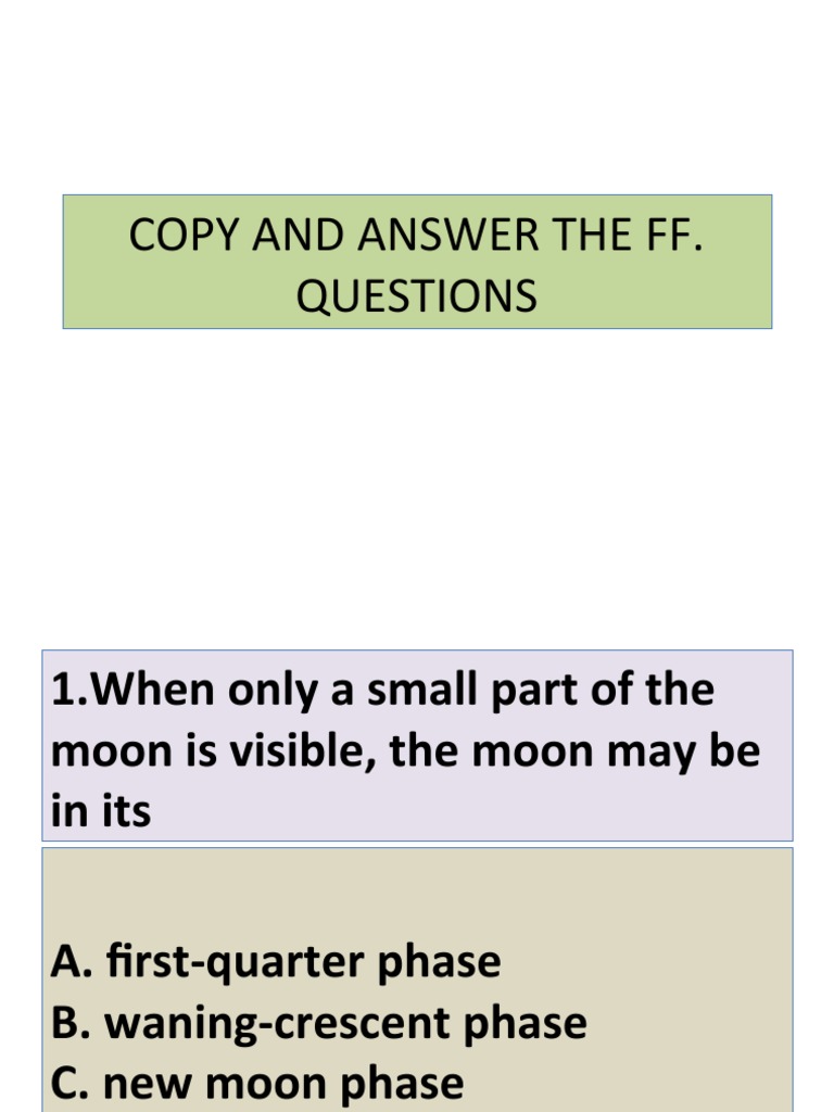 Copy and Answer The Ff. Questions | PDF