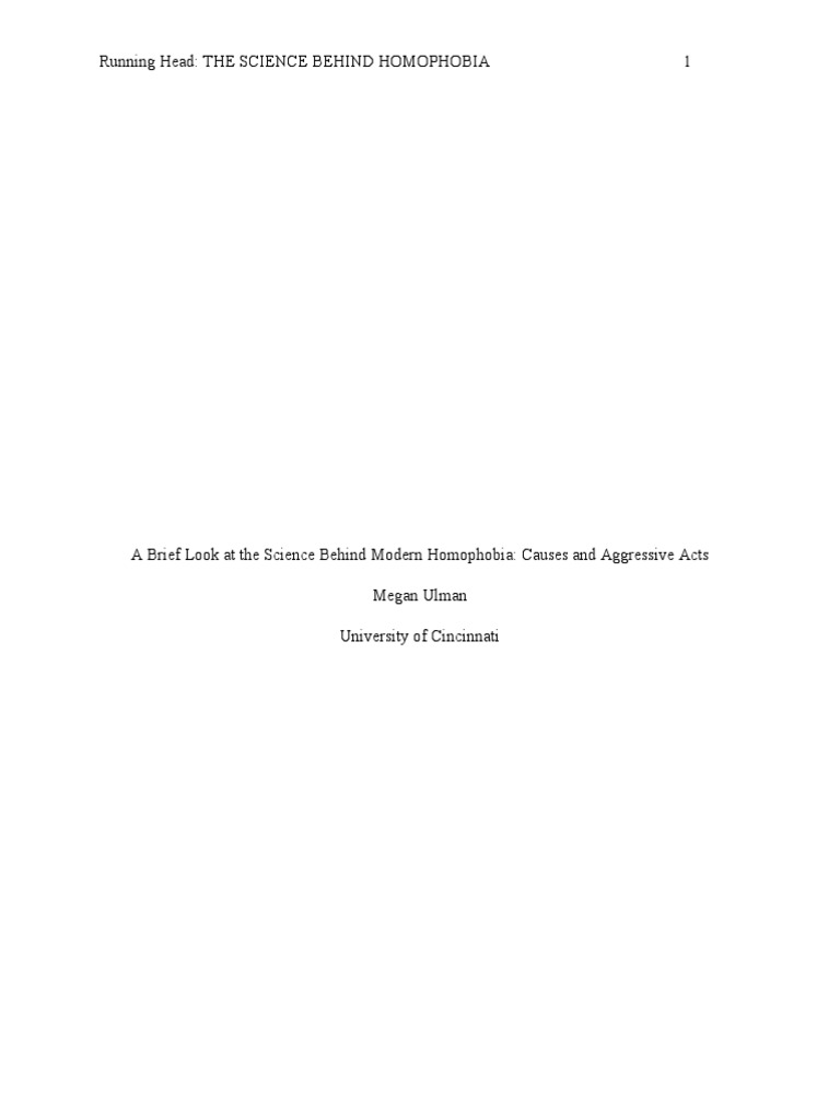 Aggression Paper | PDF | Homophobia | Hate Crimes