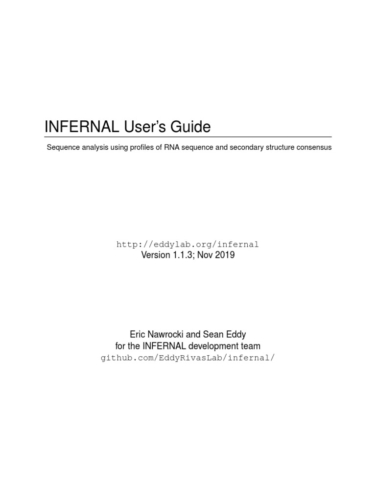 INFERNAL Userguide | PDF | 16 S Ribosomal Rna | Sequence Alignment