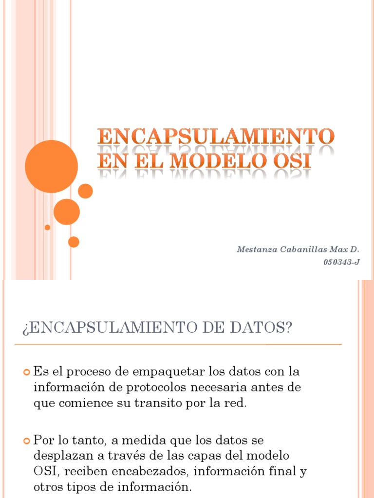 Encapsulamiento de Datos - Modelo OSI | PDF | Modelo osi | Red de ...