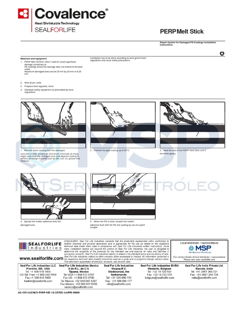 PERP Melt Stick: Repair System For Damaged PE-Coatings Installation ...