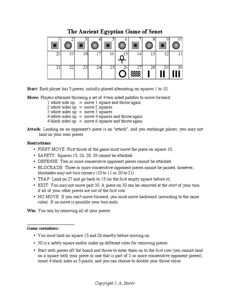 Senet PDF | PDF | Abstract Strategy Games | Traditional Games