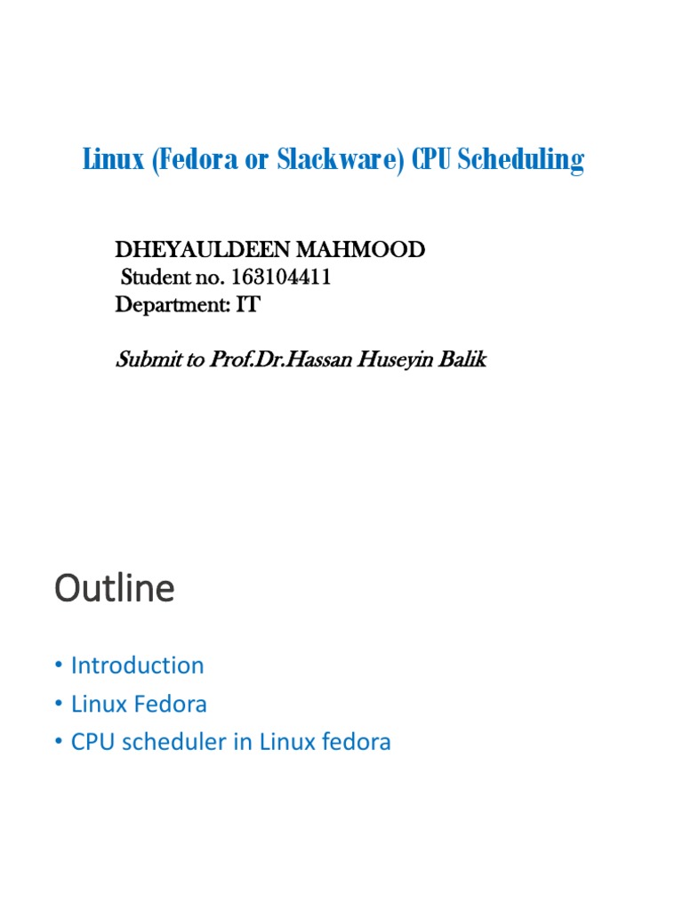 Linux (Fedora or Slackware) CPU Scheduling | PDF | Scheduling (Computing) | Central Processing Unit