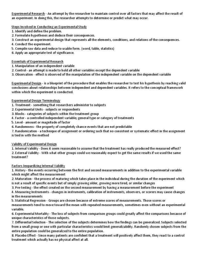 Experimental Design | PDF | Design Of Experiments | Experiment