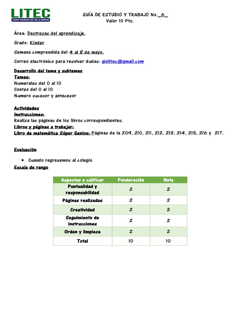 Guia 6 Destrezas Del Aprendizaje K | PDF