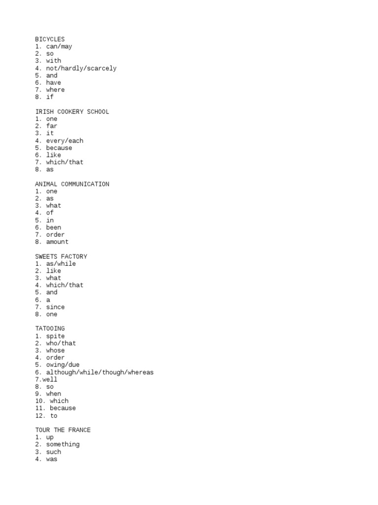 Fce Open Cloze | PDF
