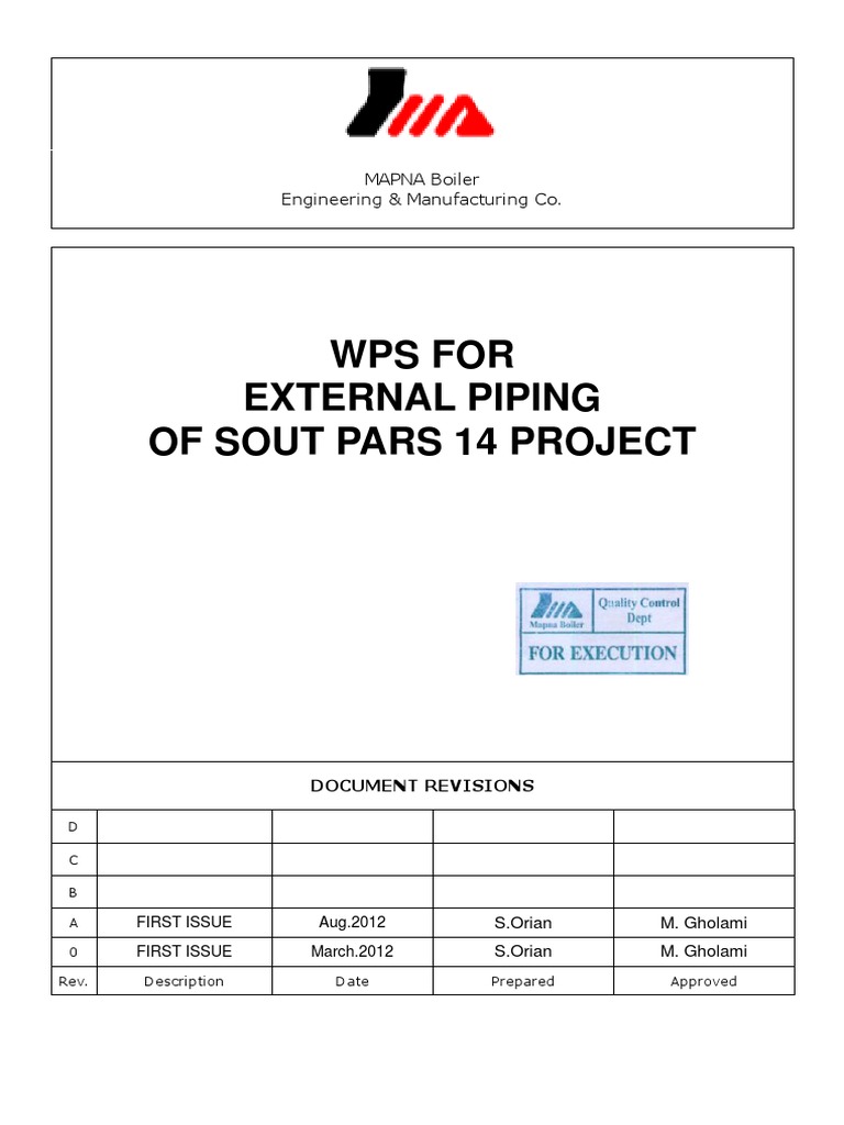 Welding Specs for SP14 Piping | PDF | Welding | Construction