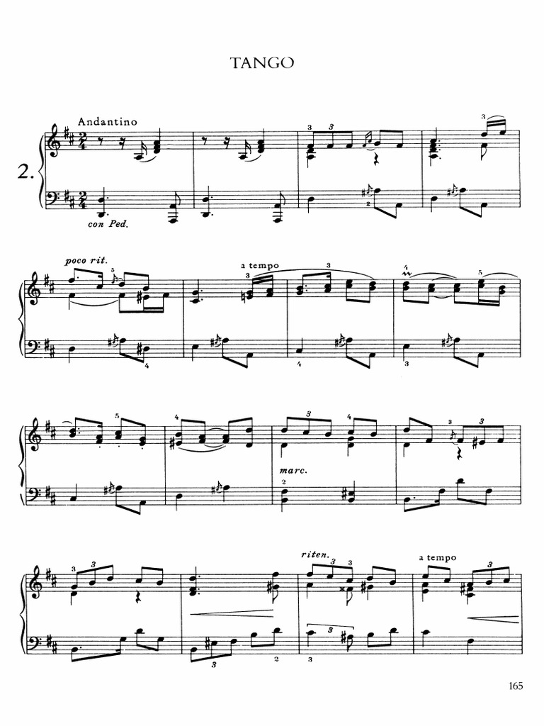 Tango. Albéniz. España, Hojas de Álbum Op 165 | PDF