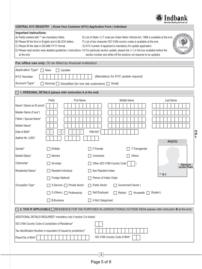 Important Instructions:: CENTRAL KYC REGISTRY - Know Your Customer (KYC ...