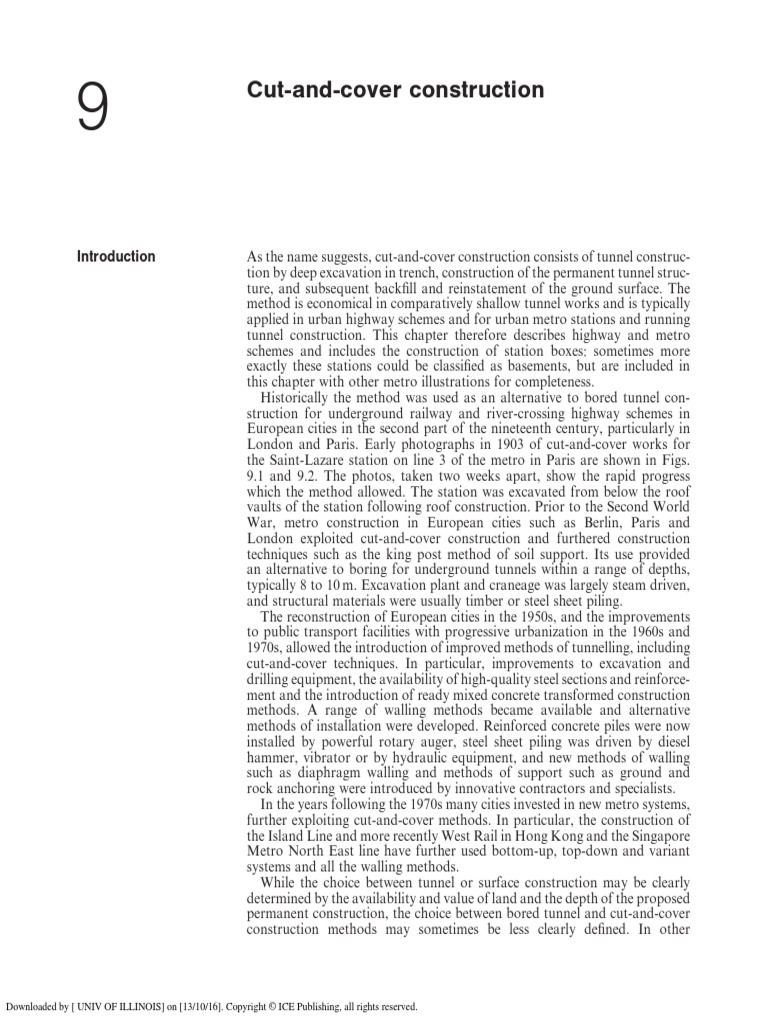 9 Cut-And-Cover Construction | PDF | Deep Foundation | Tunnel