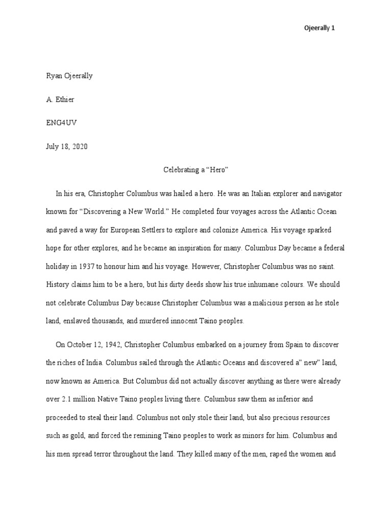 Ojeerally 1 | PDF | Christopher Columbus | Slavery