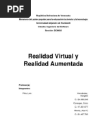 Realidad Aumentada y Realidad Virtual | PDF